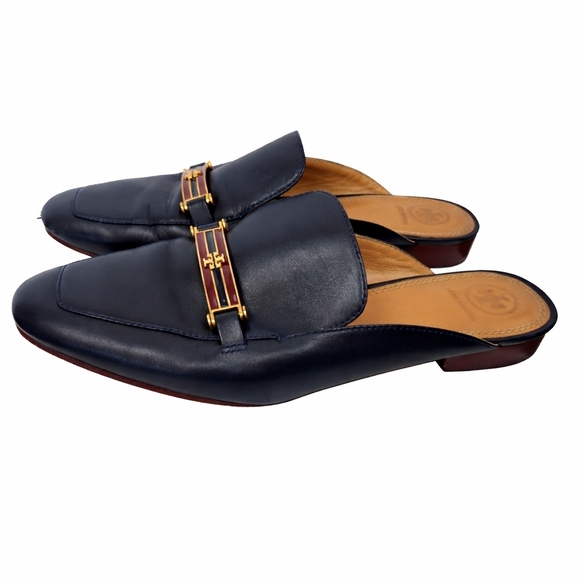 Tory Burch | Shoes | Tory Burch Jessa Backless Loafer Mule Navy Leather ...